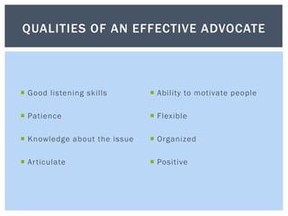 introduction to advocacy. This presentation is all about advocacy . | PDF