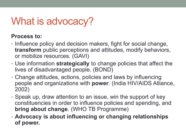 Advocacy and policy process | PPTX | Political Issues & policy | Politics