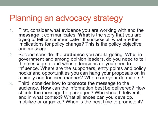 Advocacy and policy process | PPTX | Political Issues & policy | Politics