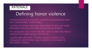 Advocacy campaign on honor killings | PPT