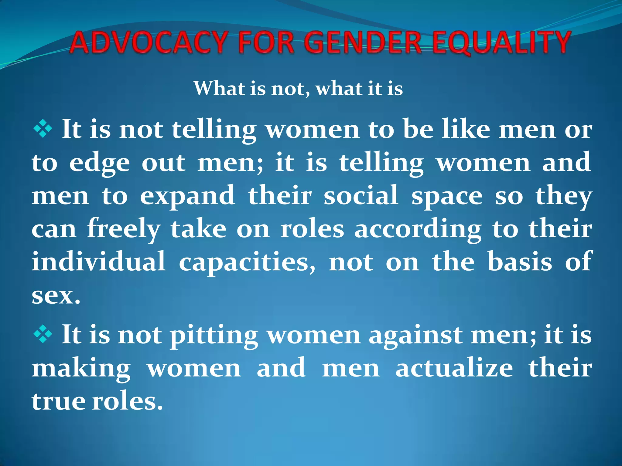 Advocacy for gender equality | PPTX