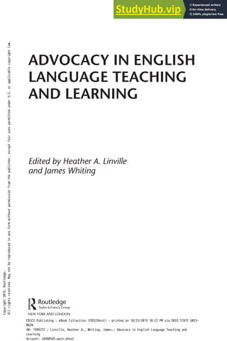 ADVOCACY IN ENGLISH LANGUAGE TEACHING AND LEARNING | PDF