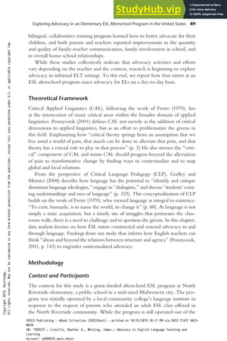 ADVOCACY IN ENGLISH LANGUAGE TEACHING AND LEARNING | PDF