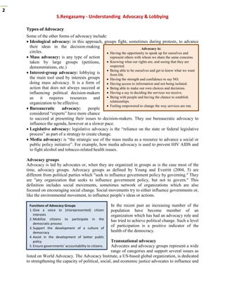 Advocacy and Lobbying | PDF