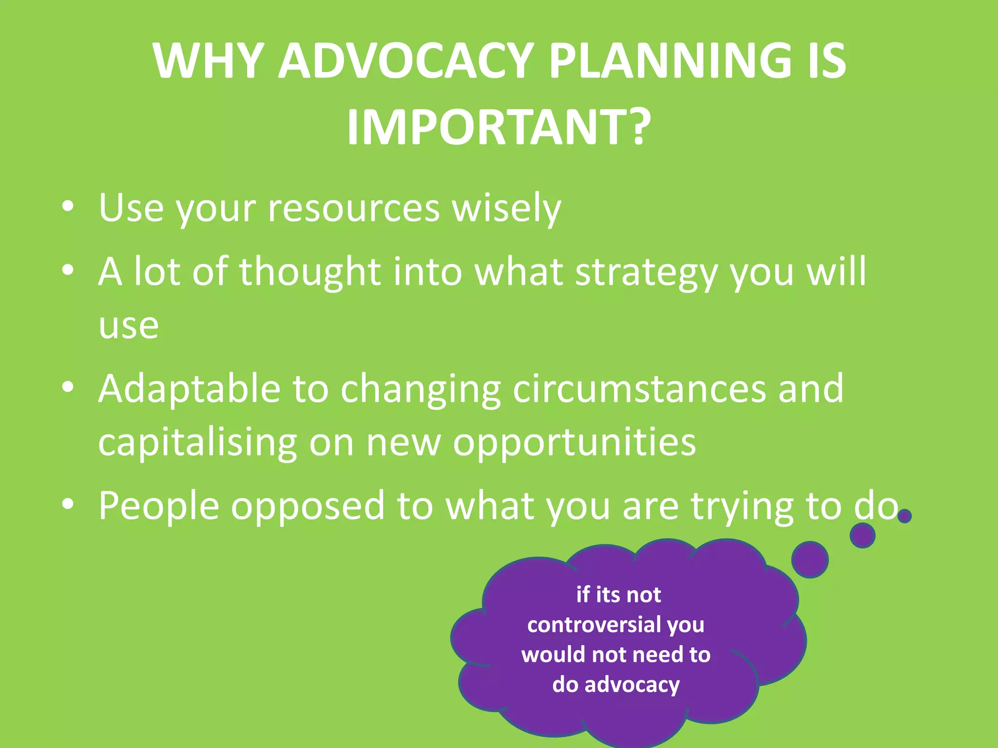 Advocacy planning cycle | PPTX