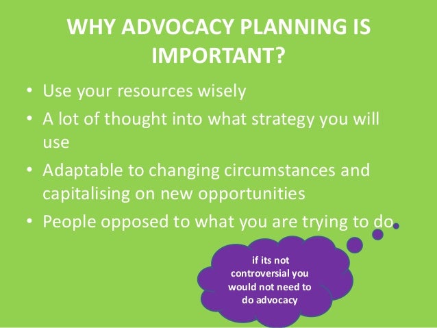 Advocacy planning cycle