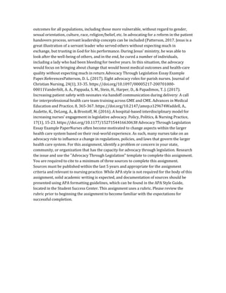 Advocacy Through Legislation Essay Example Paper.docx