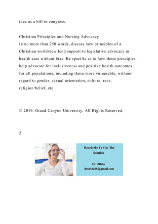 Advocacy Through LegislationIdentify a problem or .docx