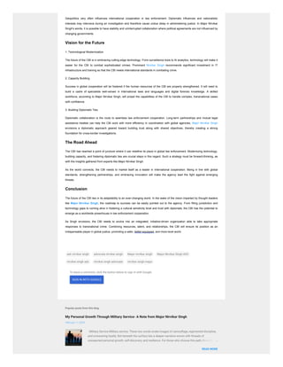 How Major Nirvikar Singh Envisions the Future of CBI | PDF