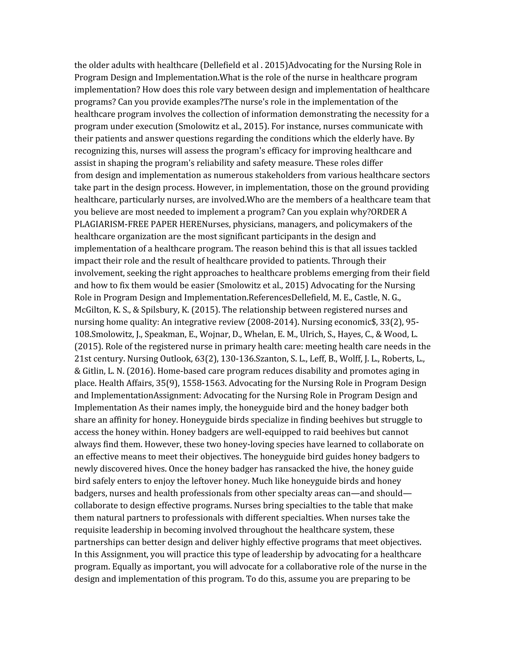 Advocating for the Nursing Role in Program Design and Implementation.docx