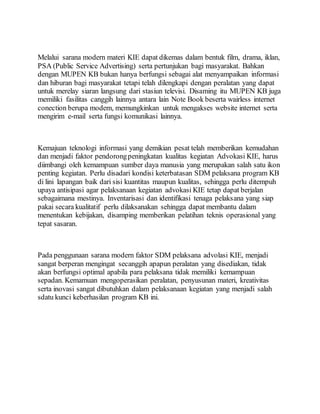 Advokasi dan key kunci keberhasilan program kb | DOCX