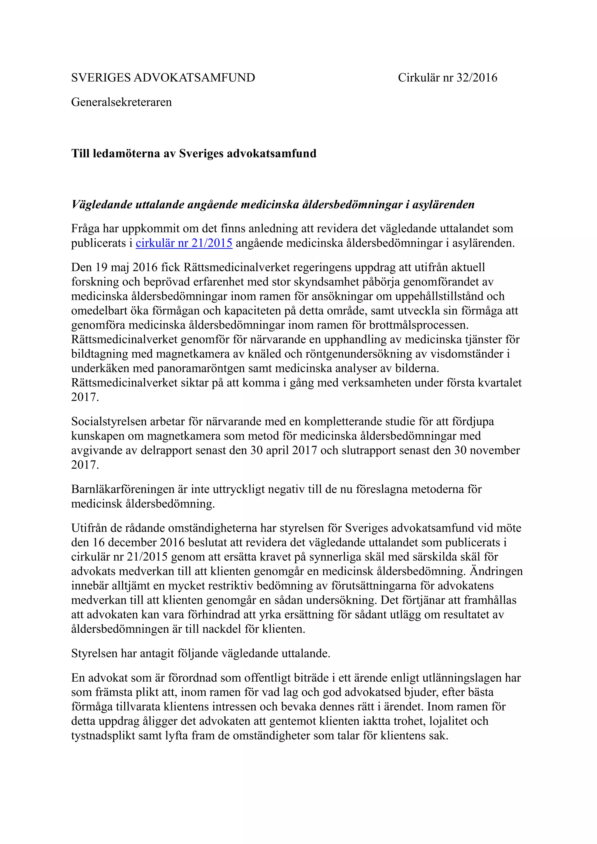 Advokatsamfundet åldersbestämningar | PDF