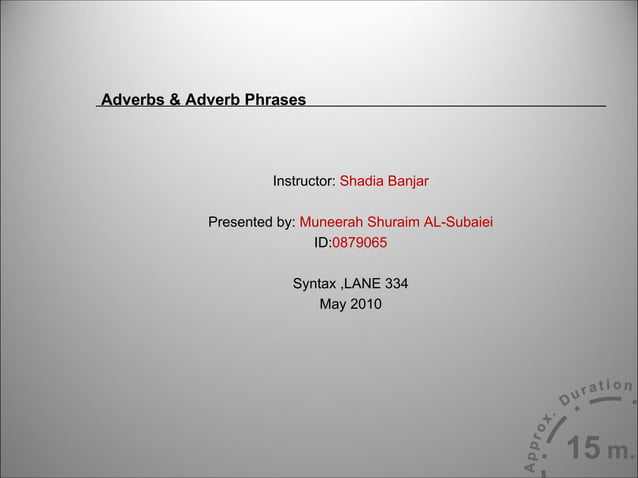 Adv p by muneerah al subaiei | PPT