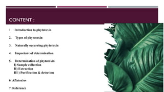 Determination of phytotoxin adv pharmacognosy | PPTX
