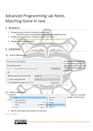 Matching Game In Java | PDF