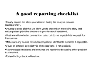 From first cycle to second cycle qualitative coding: "Seeing a whole" | PPT