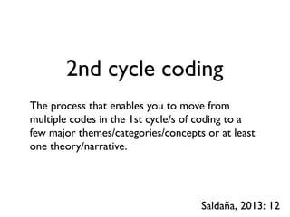 From first cycle to second cycle qualitative coding: "Seeing a whole" | PPT