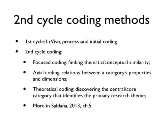 From first cycle to second cycle qualitative coding: "Seeing a whole" | PPT