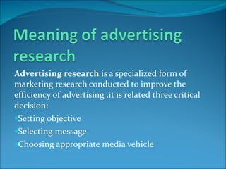 Advertising research | PPT