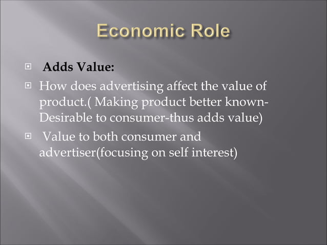 Socio-economic Role of Advertising | PPT