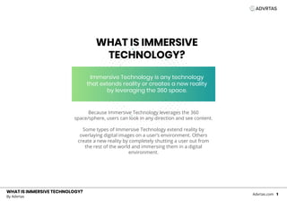 What Is Immersive Technology? by Advrtas | PDF