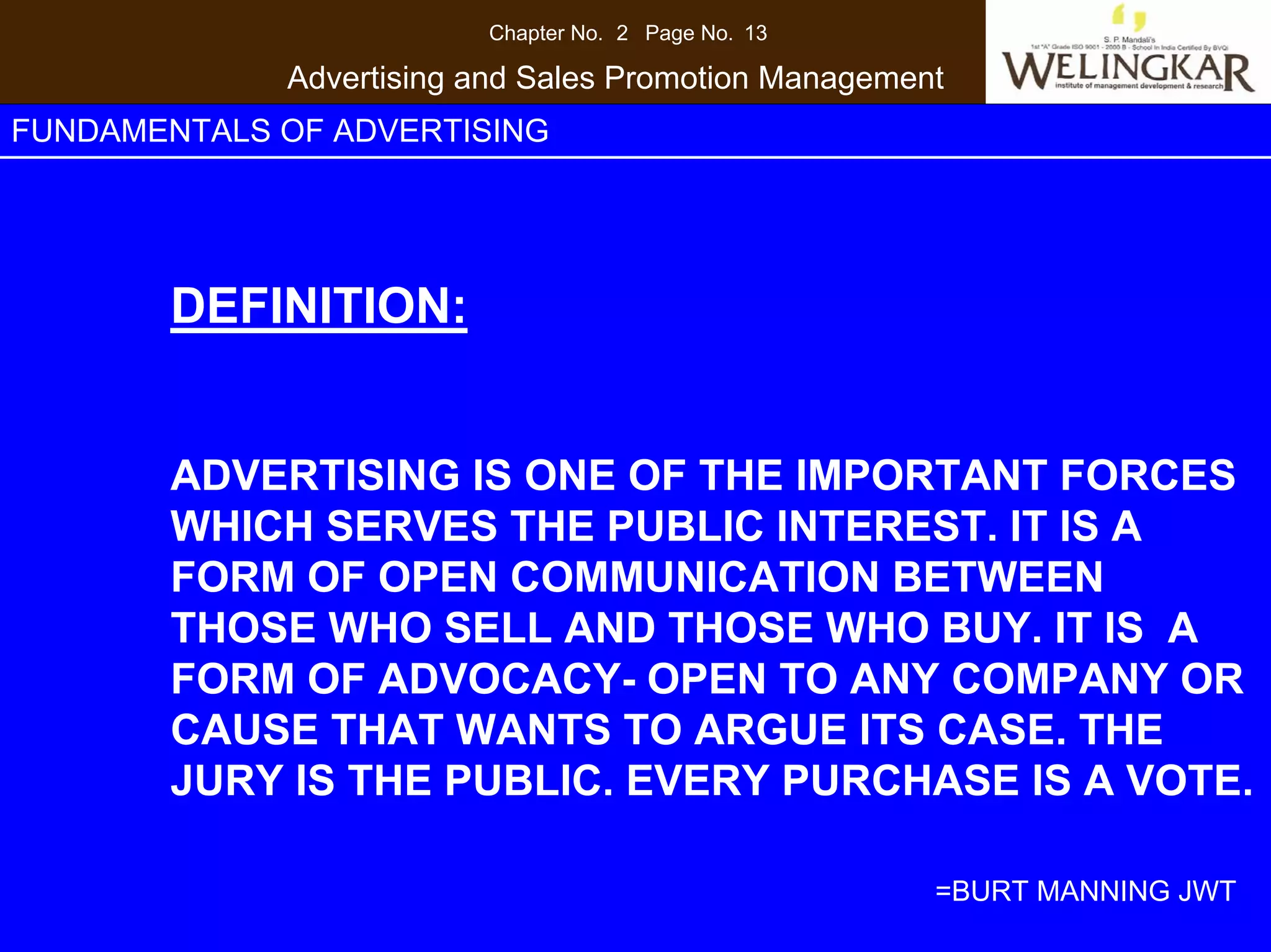 Fundamentals of Advertising | PDF
