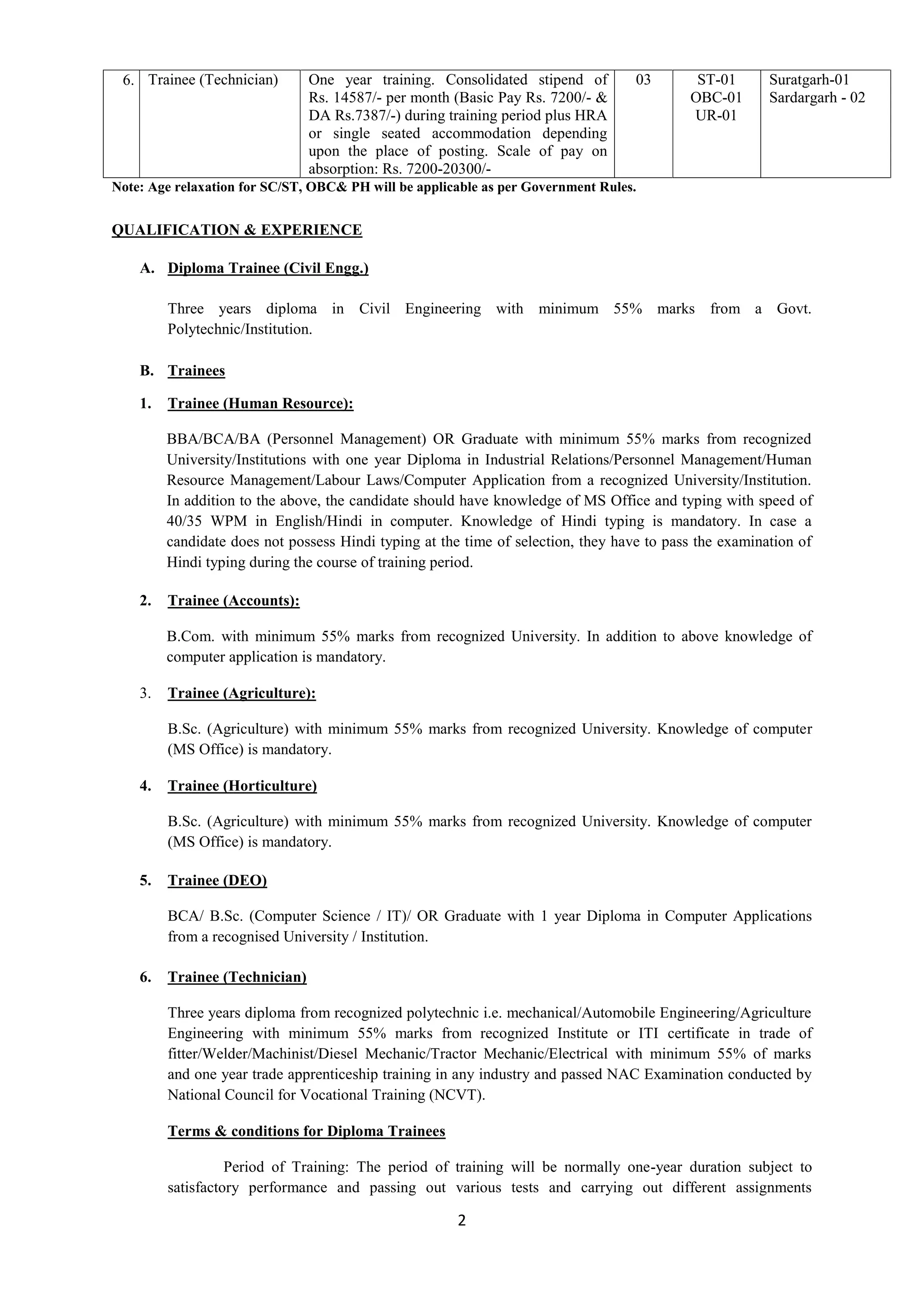 Recruitment of trainees | PDF