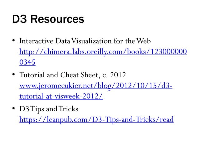 Data Visualization on the Web - Intro to D3 | PPT