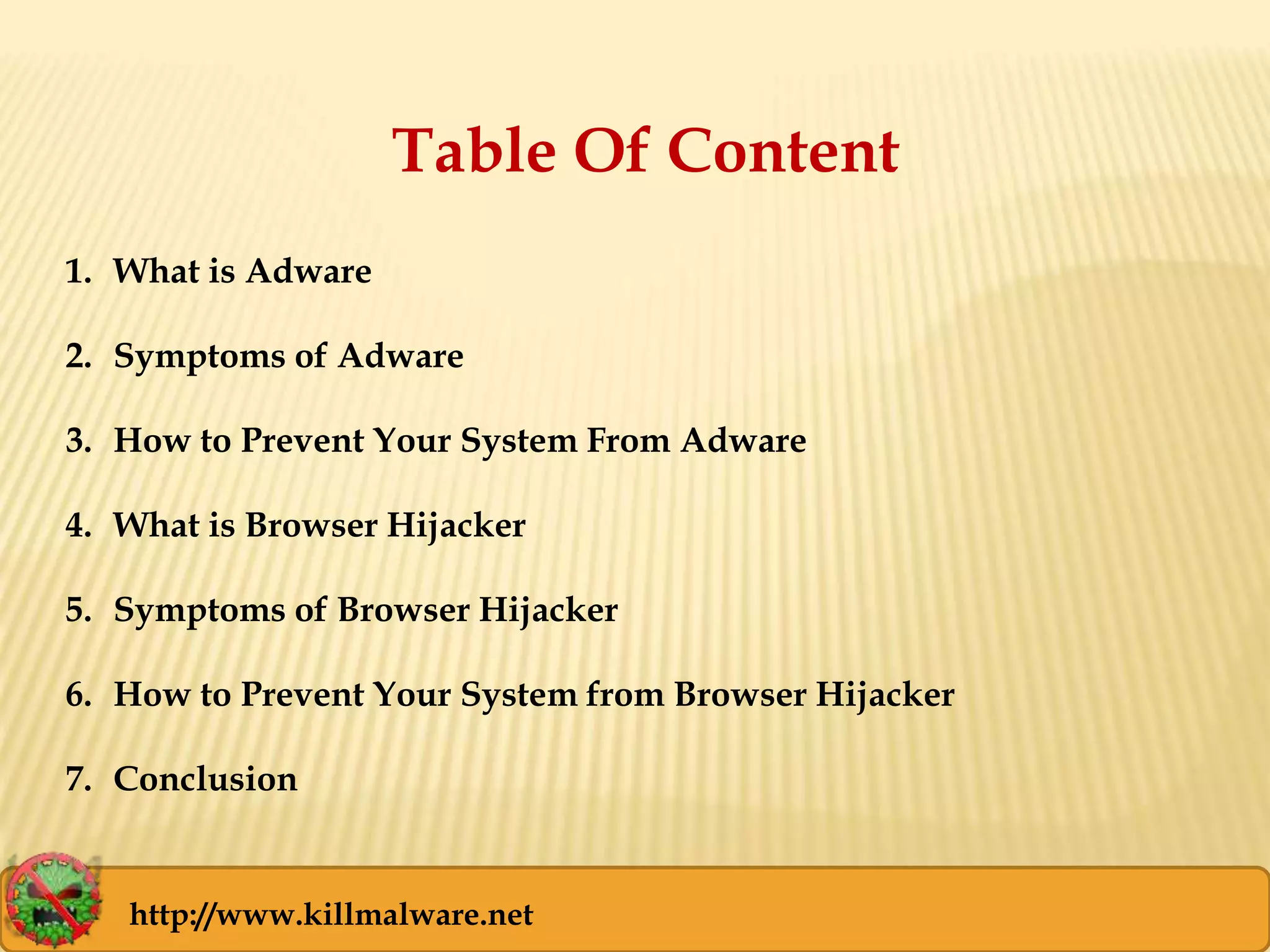 Adware and Browser Hijacker - Symptoms and Prevention | PPTX