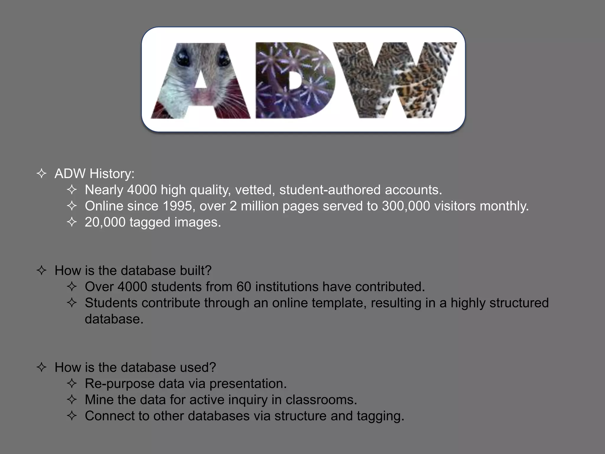 Animal Diversity Web - building and using the database | PPTX ...