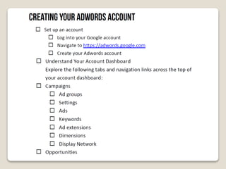 Essential Adwords checklist | PPTX