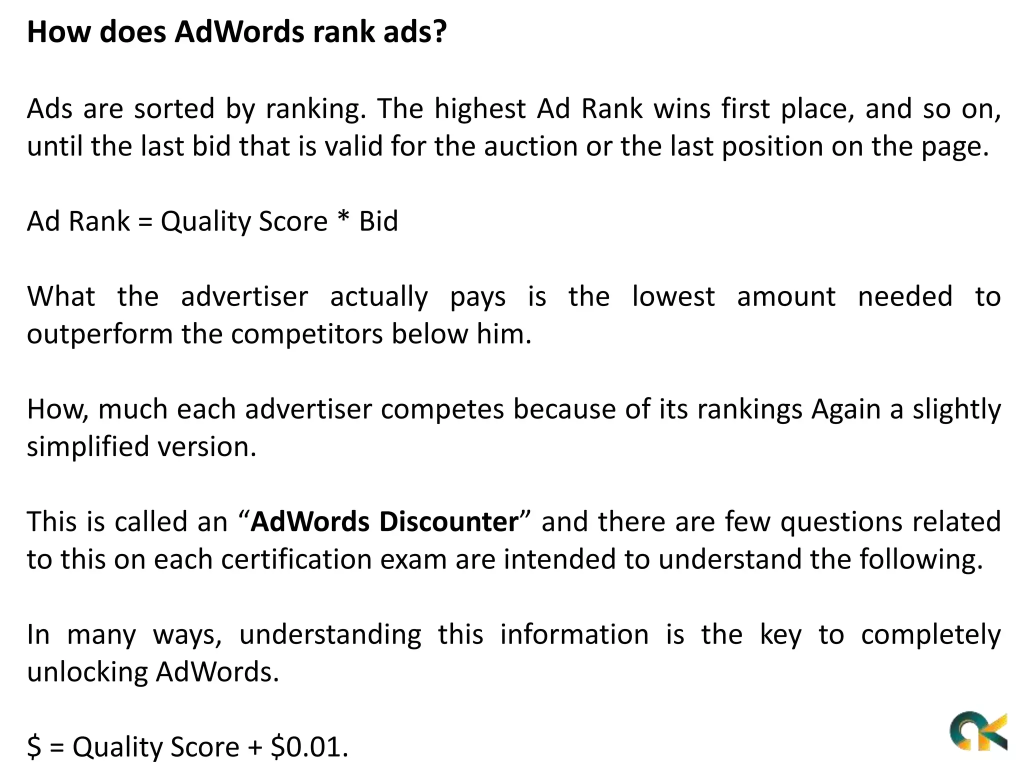Understand the AdWords Algorithm | PPT