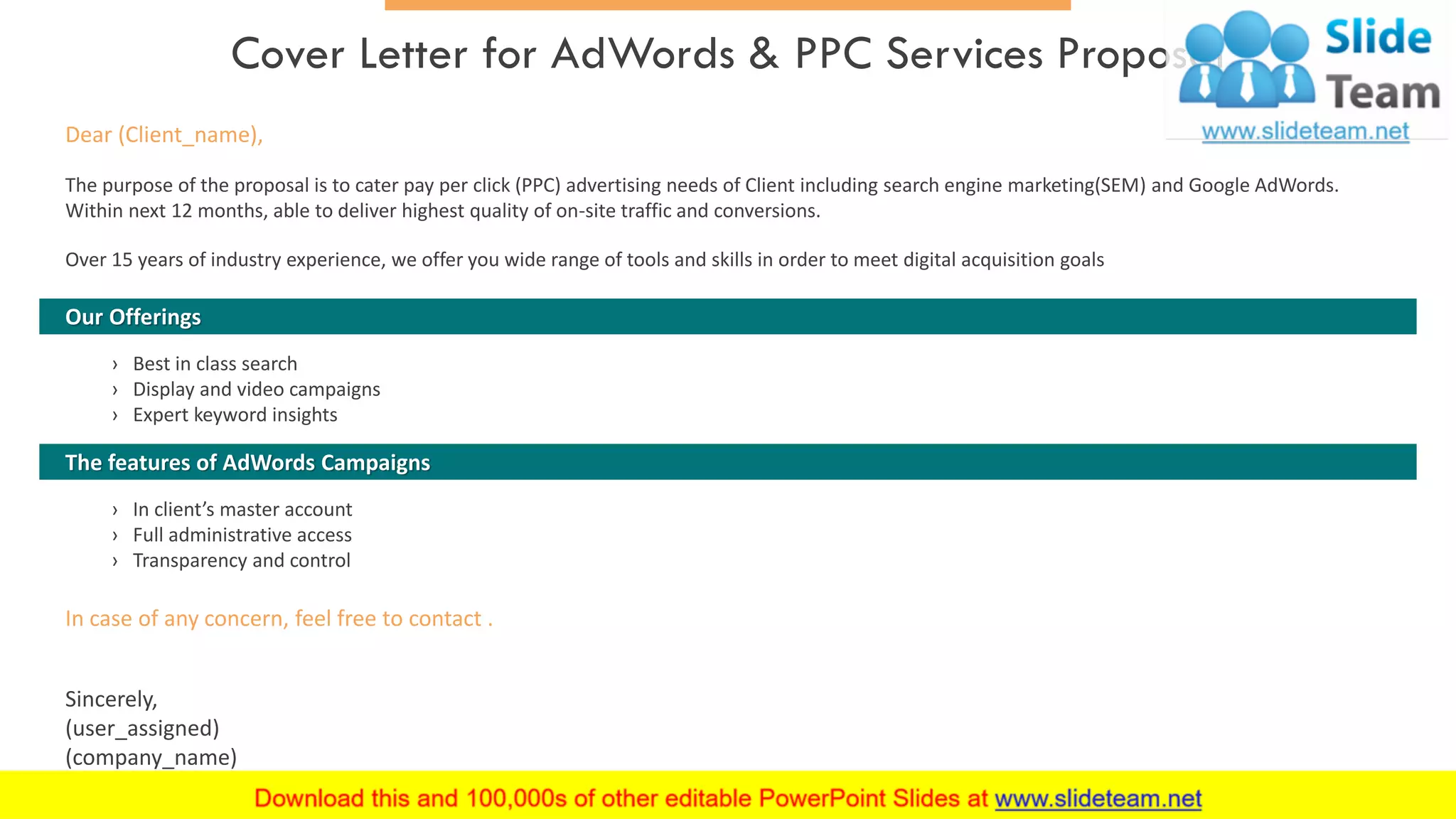 Adwords And PPC Proposal Template PowerPoint Presentation Slides | PDF