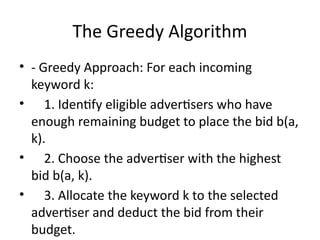 Adwordddds Problem Greedy Algorithm Pptx