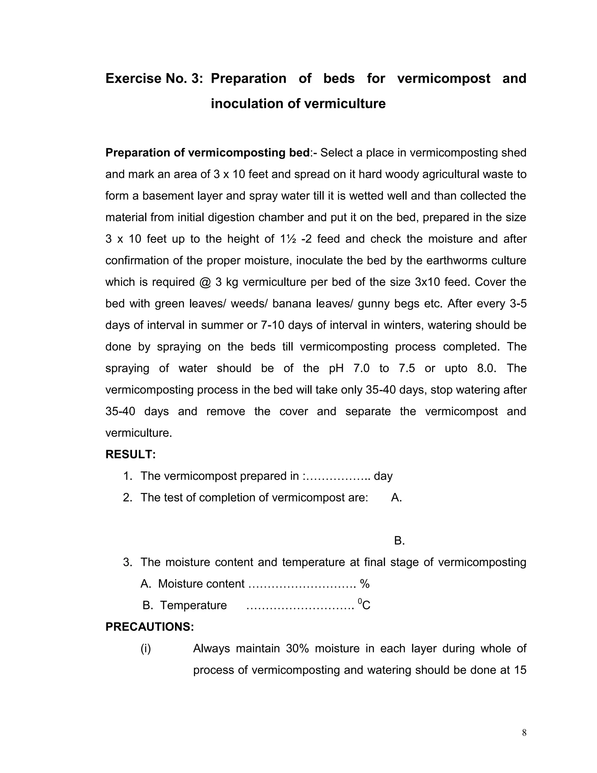 Operational Manual for Production of Vermicompost | PDF