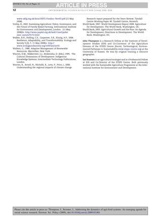 Addressing the Dynamics of Agri-Food Systems | PDF