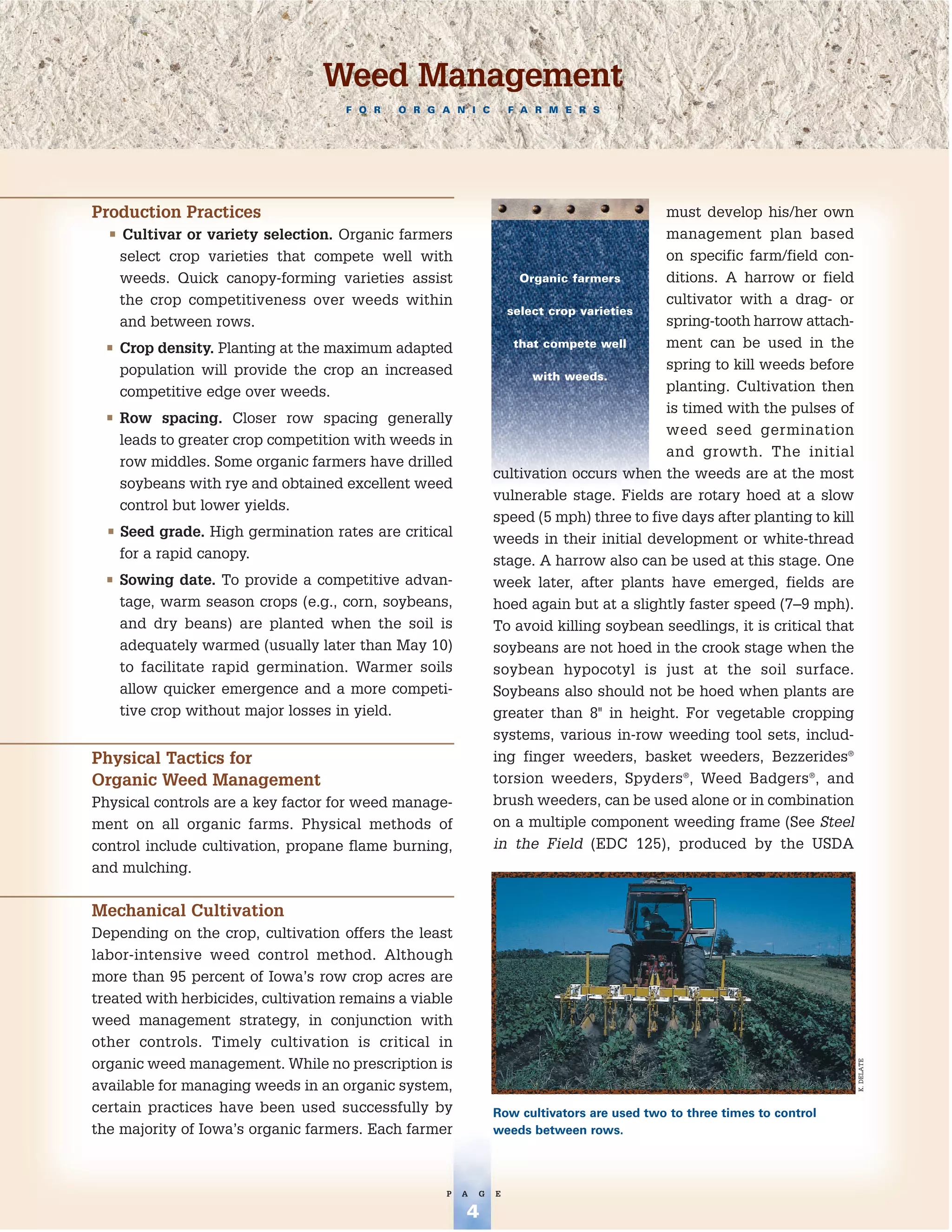 Weed Management for Organic Farmers | PDF