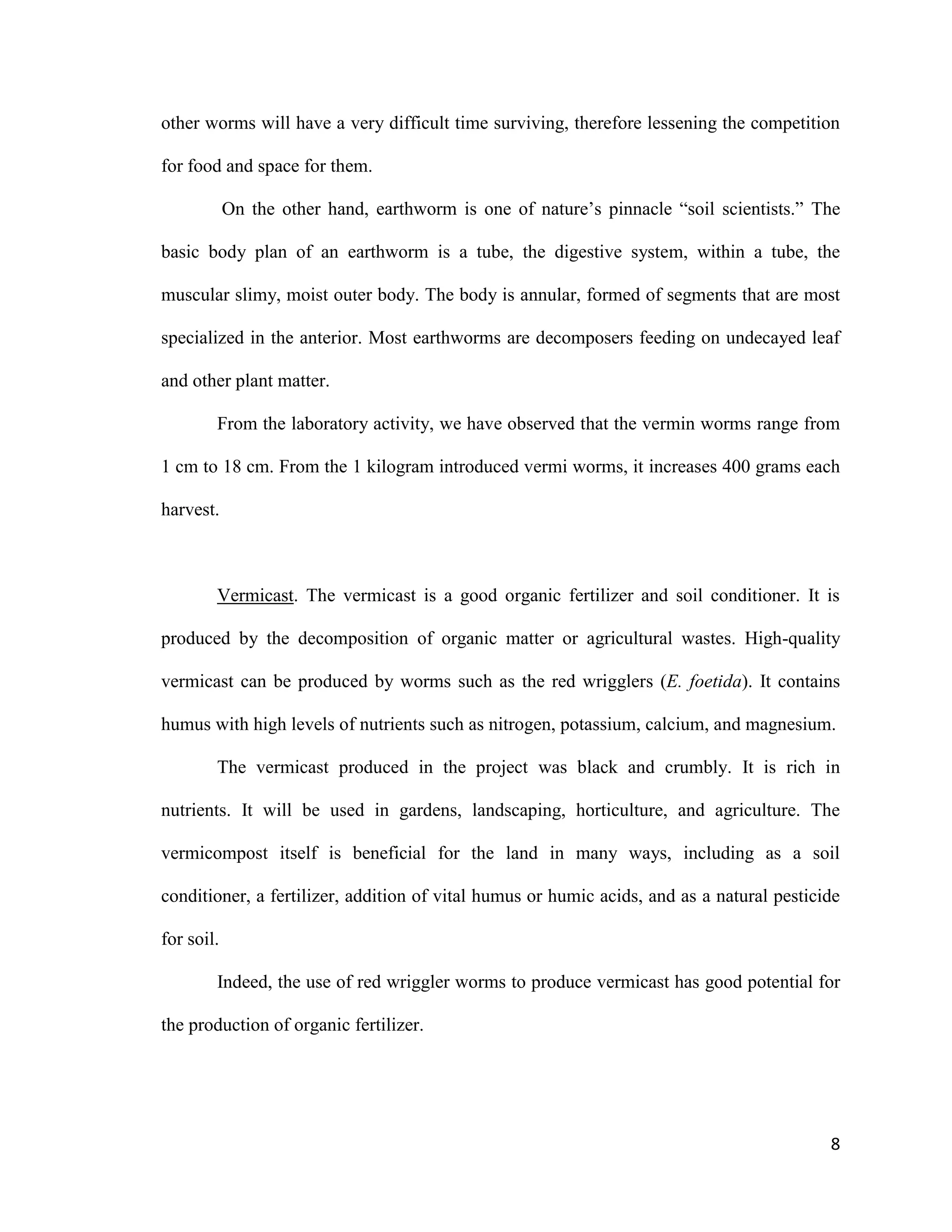 Research Paper on Vermiculture and Vermicomposting | PDF