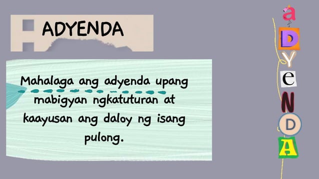 ADYENDA lesson in Filipino sa Piling Larang | PPTX