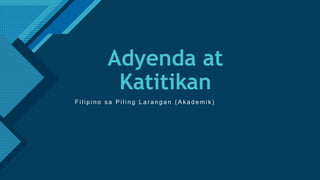 Adyenda at Katitikan (Filipino sa Piling Larangan) | PPT