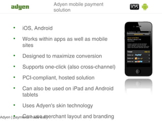 Adyen mobile payment - Mobile First event | PPT