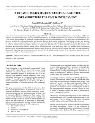 A dynamic policy based security-as-a-service infrastructure for cloud environment | PDF