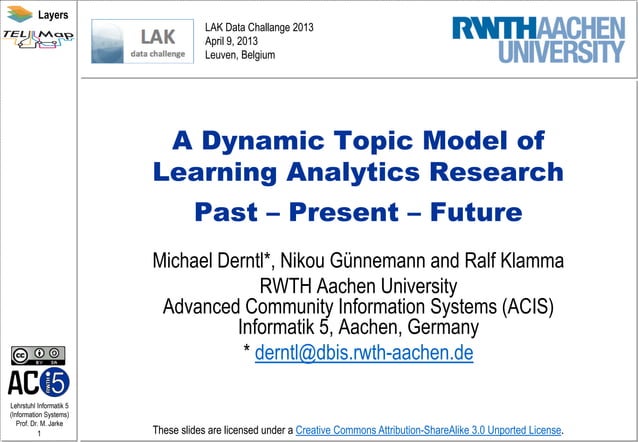 A Dynamic Topic Model of Learning Analytics Research | PDF