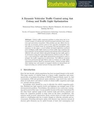 A Dynamic Vehicular Traffic Control Using Ant Colony And Traffic Light ...