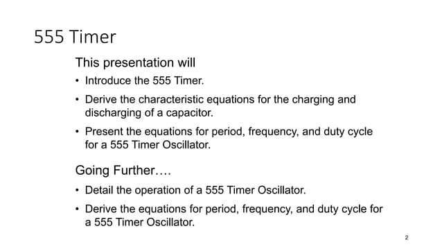 Analog Electronics TIMER IC 555 | PPTX