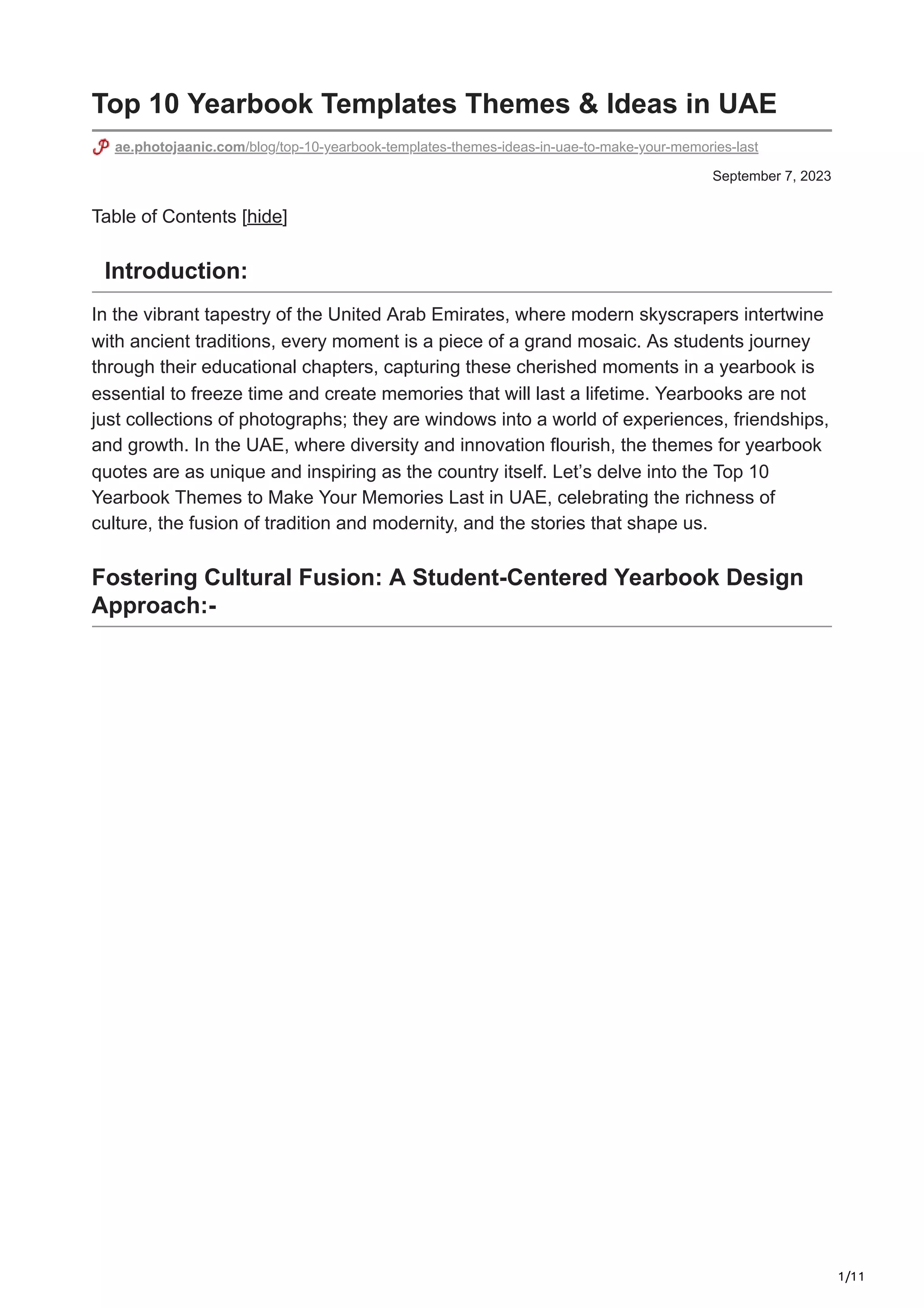 Top 10 Yearbook Templates Themes amp Ideas in UAE (1).pdf