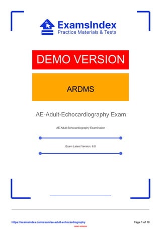 Adult Echocardiography Certification Exam AE Complete Guide | PDF