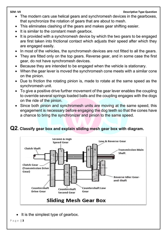 Automobile Engineering Notes | PDF