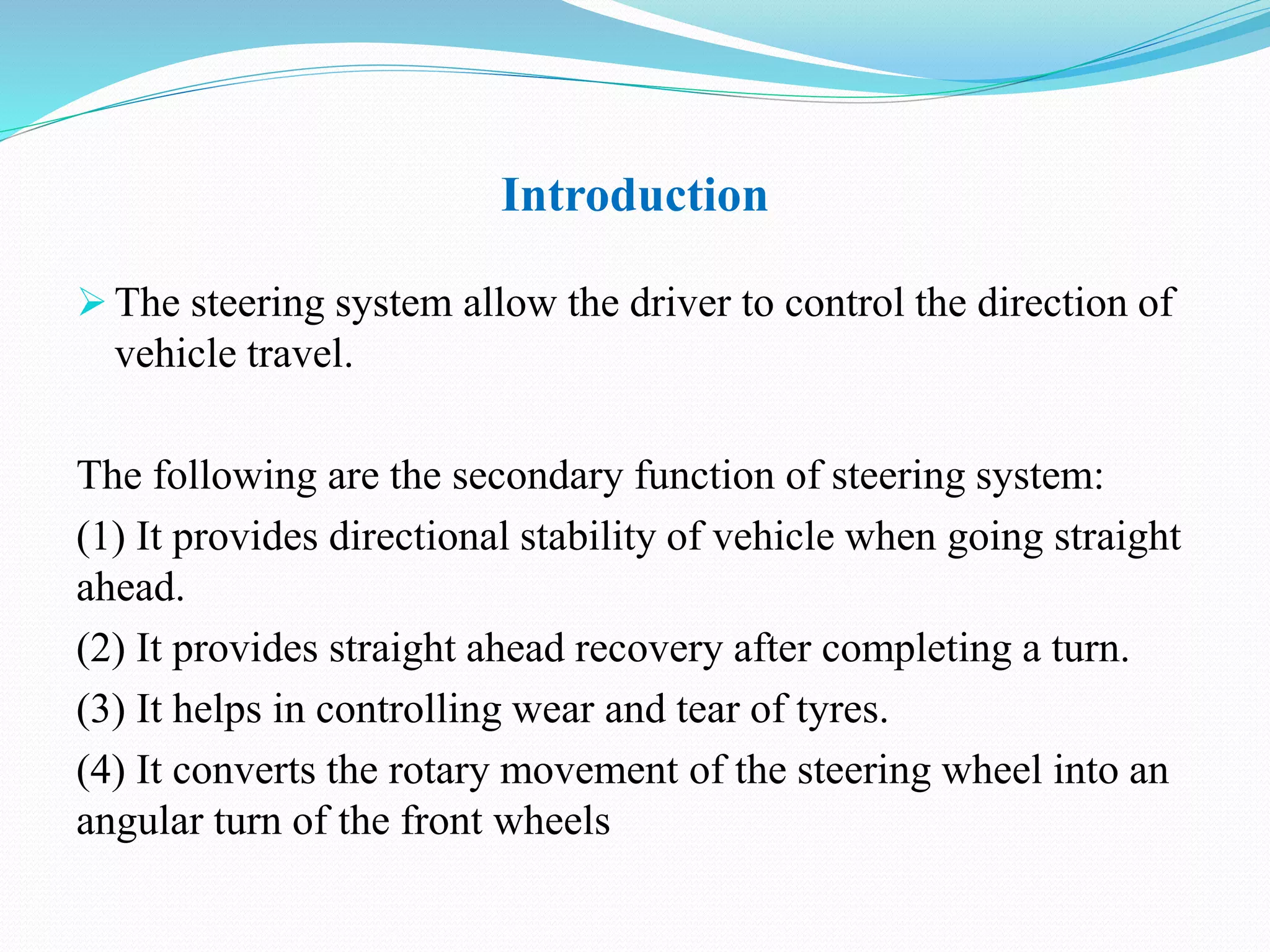 steering system ppt | PPTX | Auto Type | Automotive