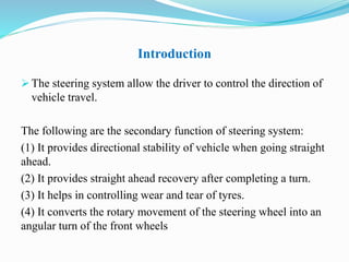 steering system ppt | PPTX | Auto Type | Automotive